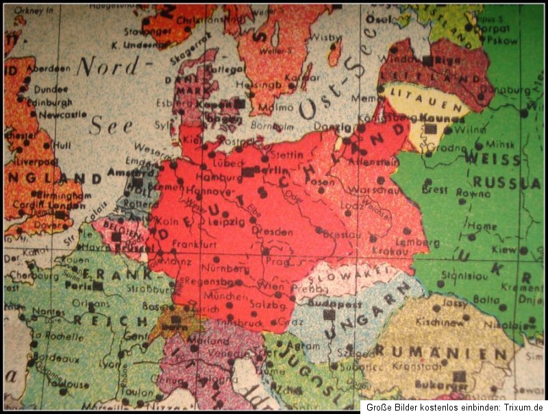 c1940 Weltkarte Political World Map Grossdeutsches Reich Greater German ...