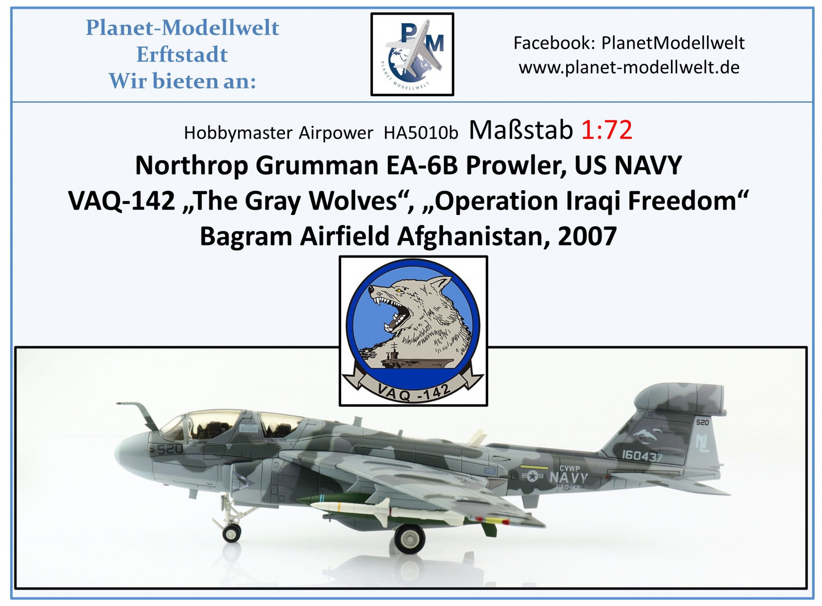 HA5010b EA-6B Prowler US NAVY VAQ-142 "Gray Wolves",... nur 83.90 EUR